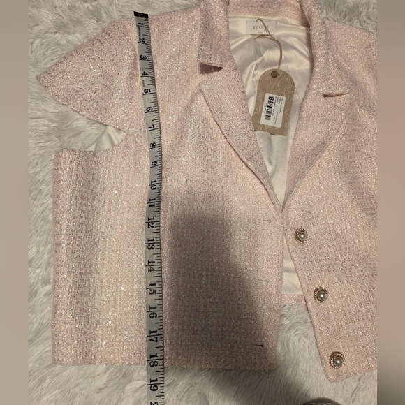 Meshki | Other | Nwt Meshki Mercer Pink Tweed Top And Skirt Set In ...